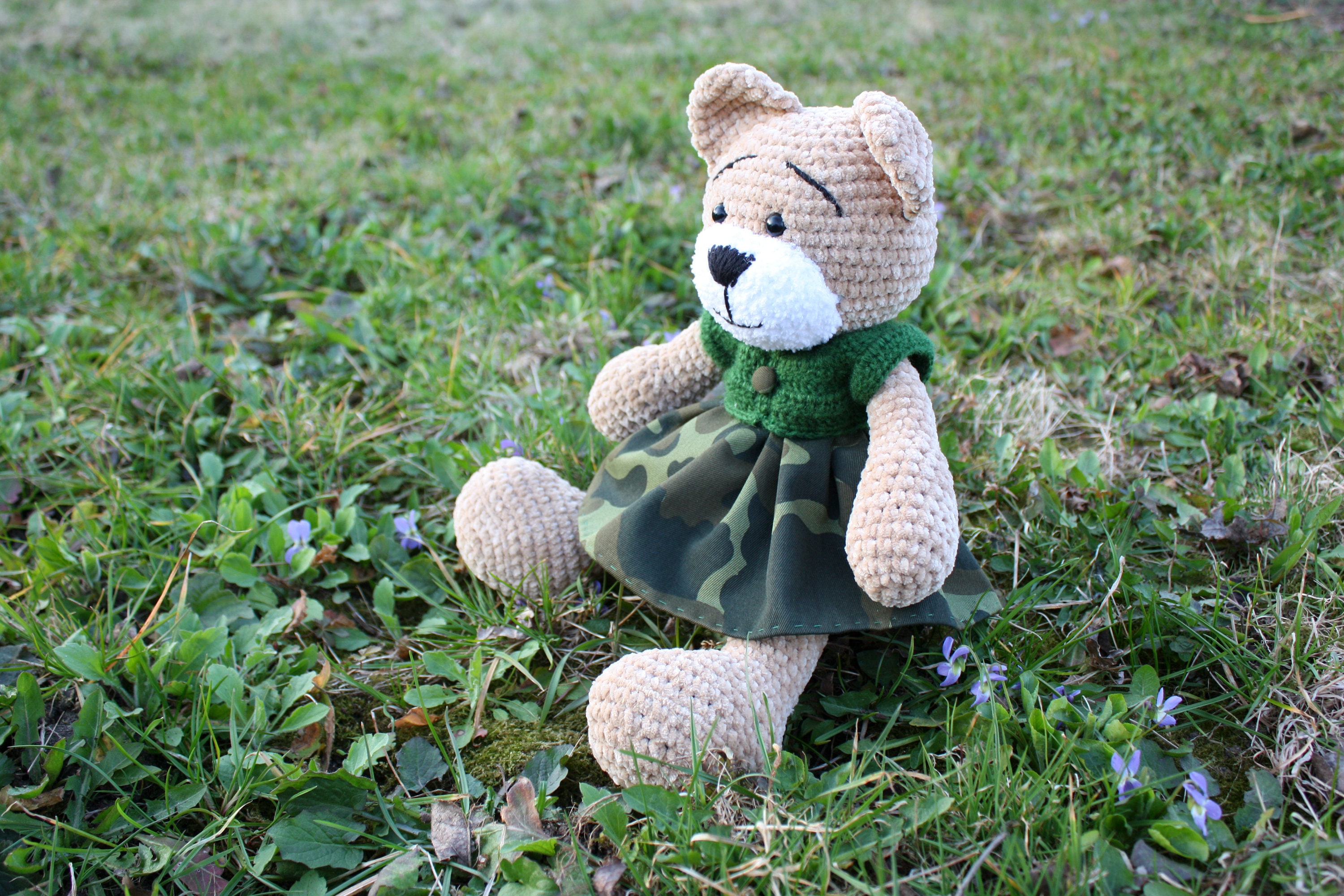 Bear in Dress Crochet Bear Girl Bear Birthday Gift Handmade - Etsy