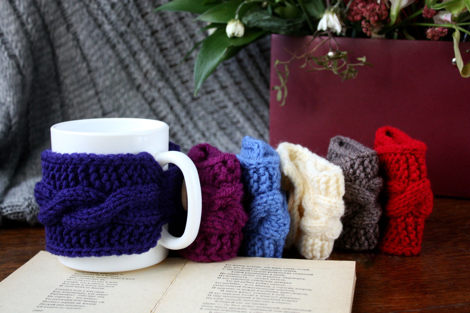 Knit Mug Cosy Mug Cover Cup Cozy Valentine's Day Gift | Etsy
