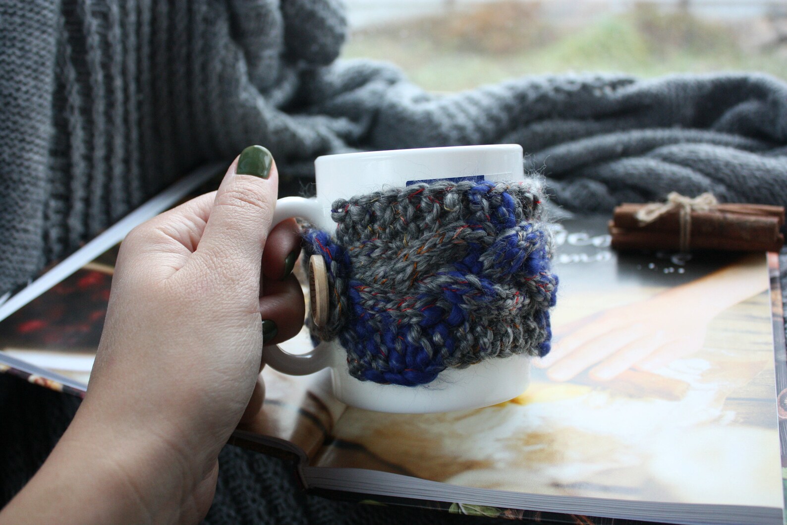 Multicolored Knit Mug Cozy Knitted Mug Cosy Knitted Mug - Etsy