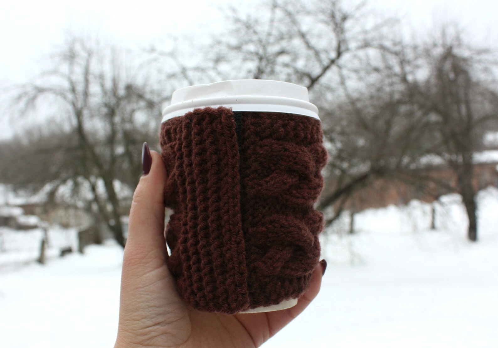 Knit Mug Cosy, Coffee to Go, Mug Cover, Cup Cozy, Knitted Mug Warmer ...