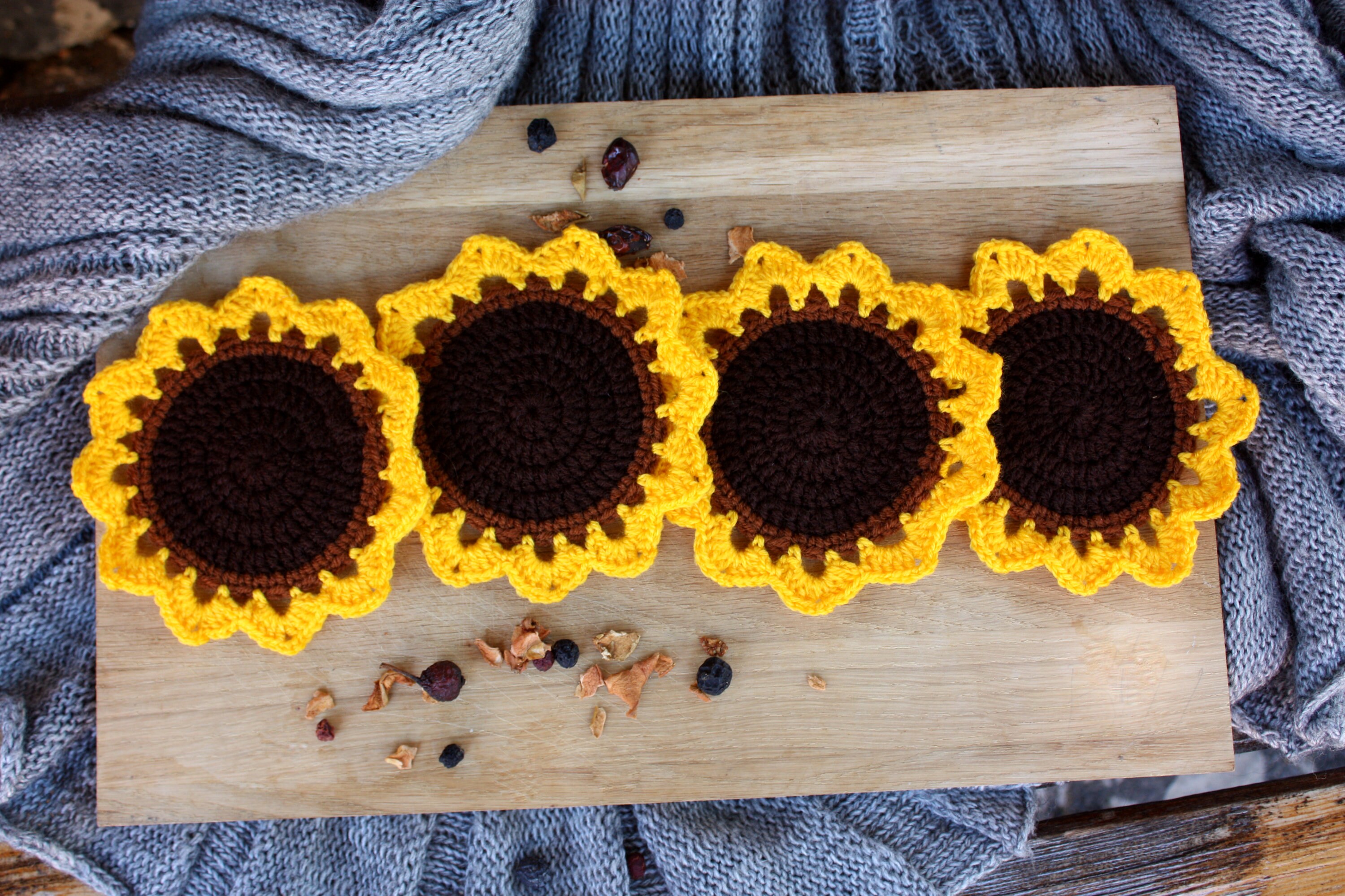 Sunflower Set Coasters Set of 4 Piece Drink Coasters | Etsy