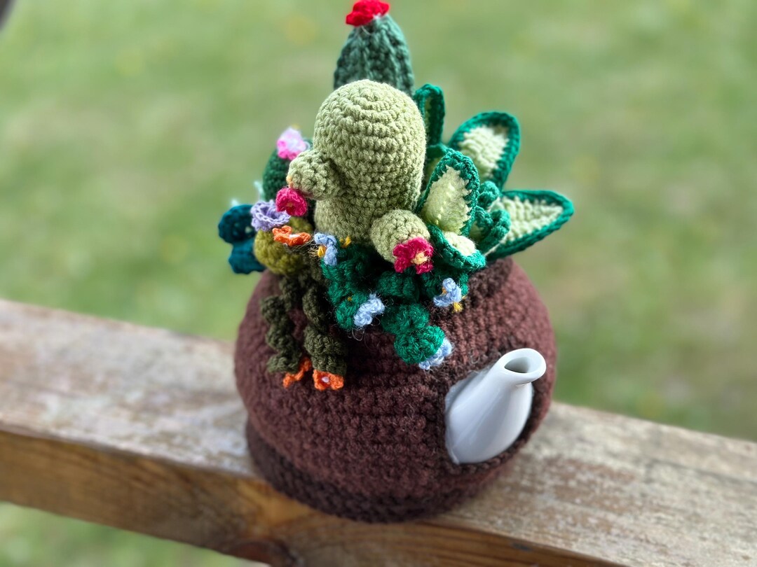Cactus Tea Cozy, Tea Cosy With Flowers, Succulent, Gift, Cactus Decor ...