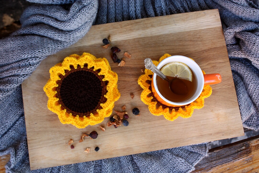 Sunflower Set Coasters Set of 4 Piece Drink Coasters - Etsy