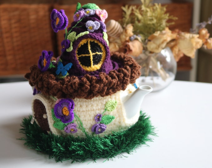 Fairy-tale House Tea Cozy With Flowers Fairy House Teapot - Etsy