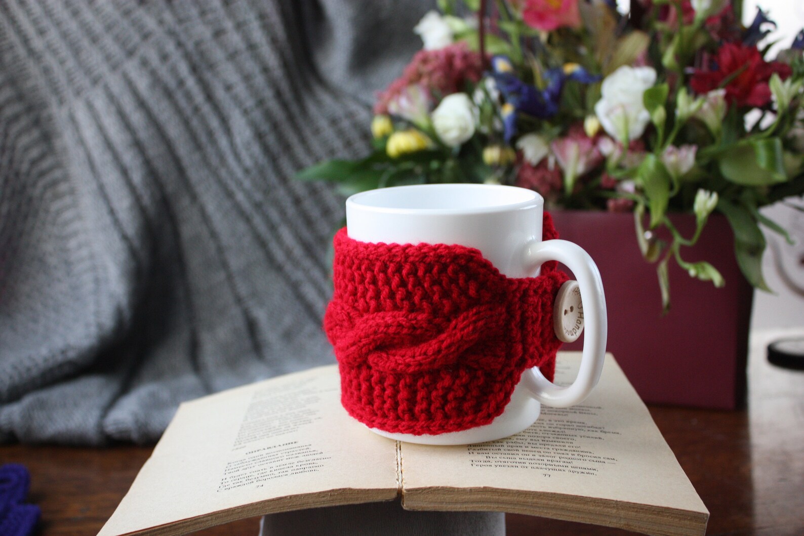 Knit Mug Cosy Mug Cover Cup Cozy Valentine's Day Gift - Etsy