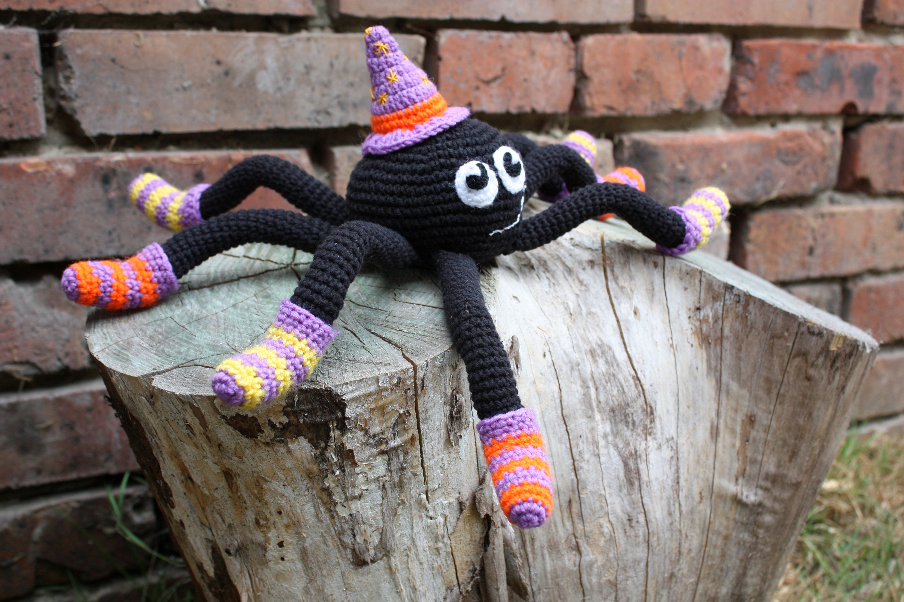 Crochet Black Spider Spider in Hat Funny Spider Spider in - Etsy