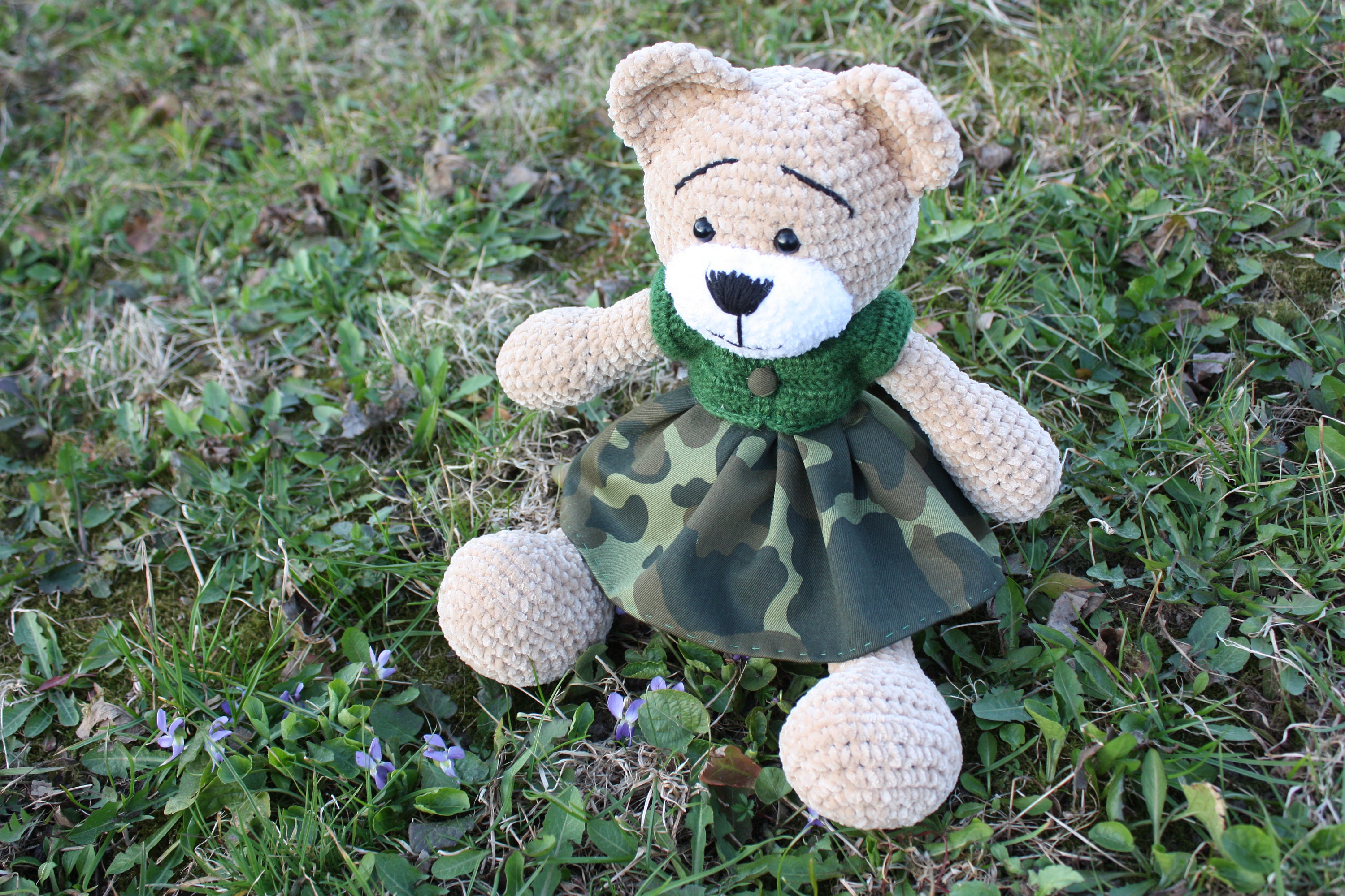 Bear in Dress Crochet Bear Girl Bear Birthday Gift Handmade - Etsy