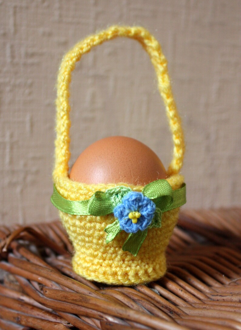 Mini Eggs Basket Crochet Eggs Basket Easter Egg Holders | Etsy