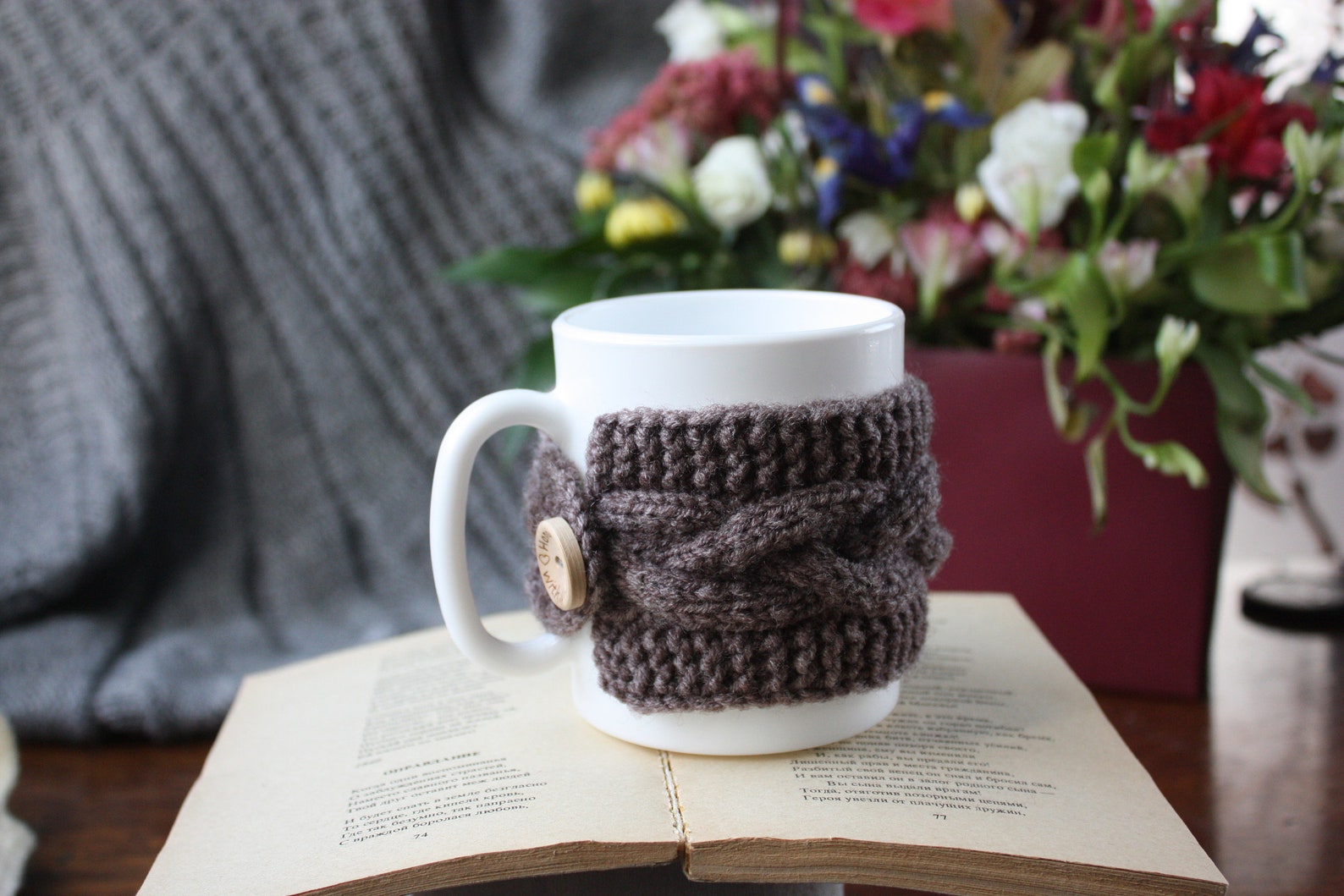 Knit Mug Cosy Mug Cover Cup Cozy Valentine's Day Gift | Etsy