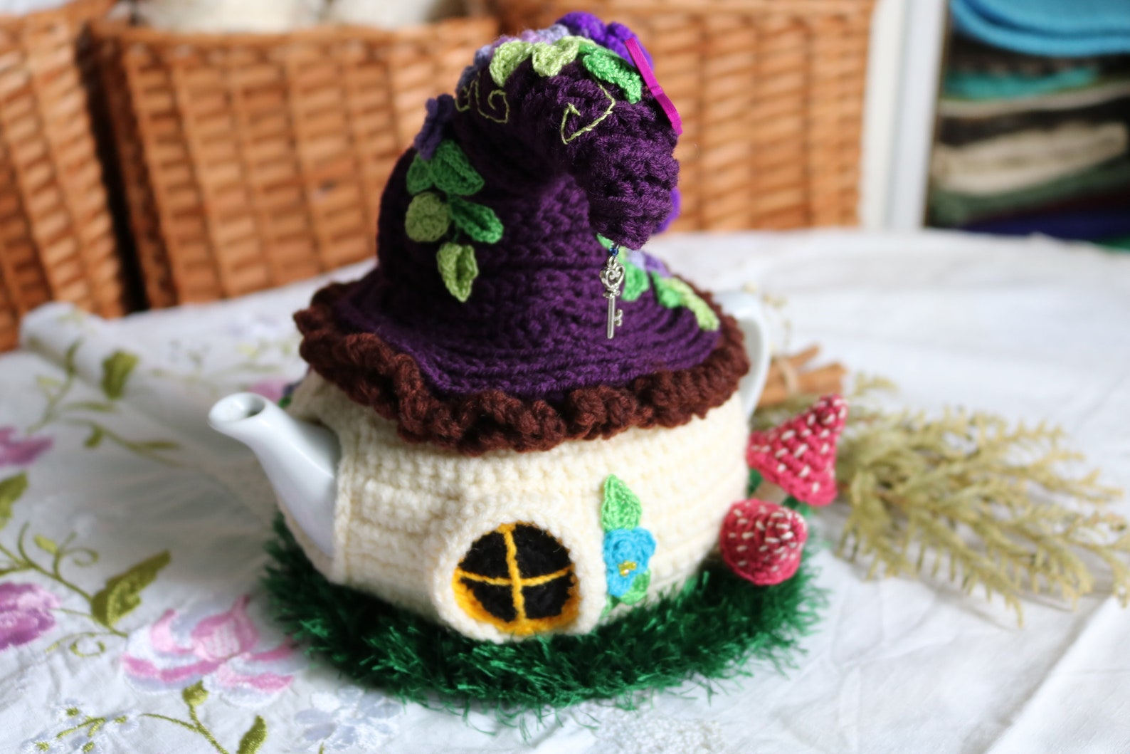 Fairy-tale House Tea Cozy With Flowers Fairy House Teapot - Etsy