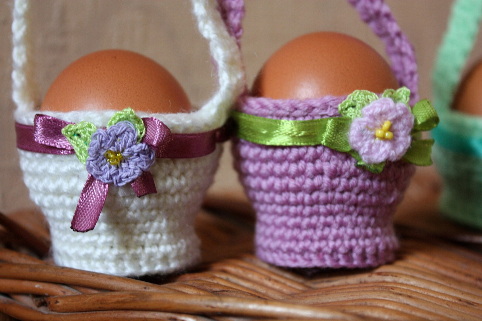 Mini eggs basket crochet eggs basket Easter Egg Holders | Etsy