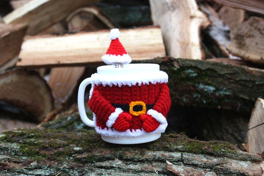 Santa Mug Cosy, Crochet Cup Cover, Christmas Mug, New Year Gift, Mug ...