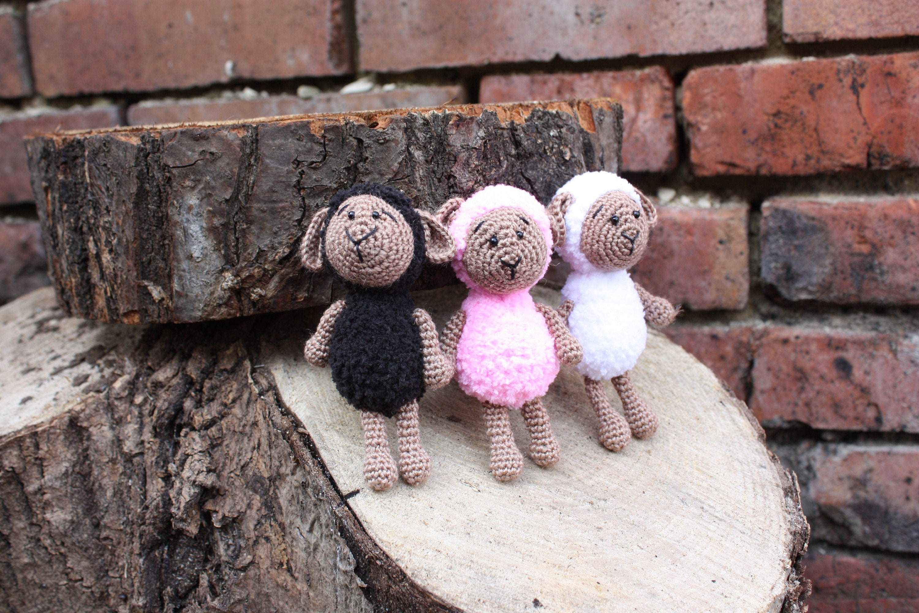 Small sheep miniature toy Small Lamb Toy black sheep pink | Etsy