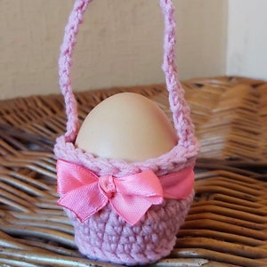 Mini Eggs Basket, Crochet Eggs Basket, Easter Egg Holders, Mini Candy ...
