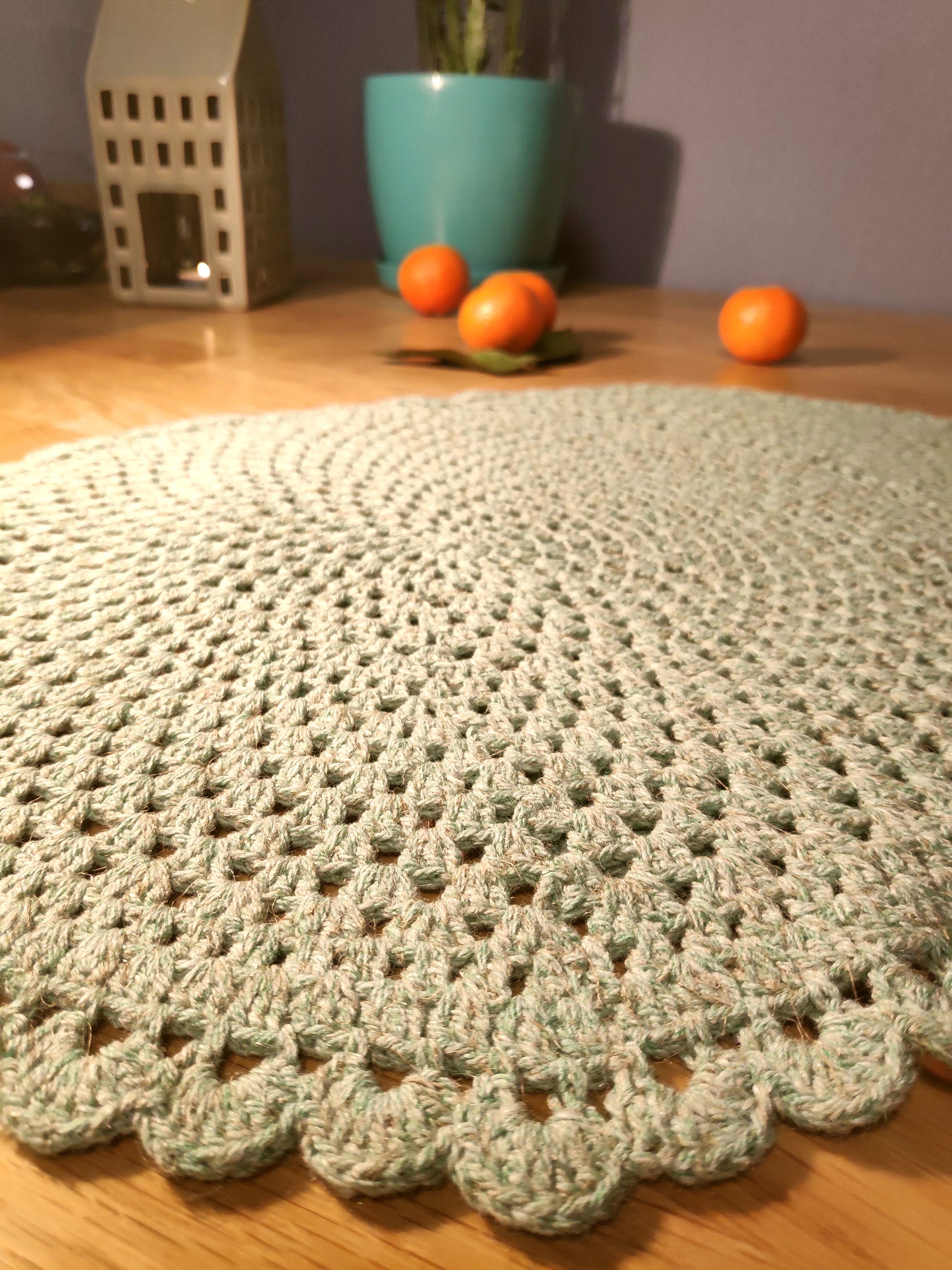 Crocheted napkins for table setting Green coasters under the | Etsy