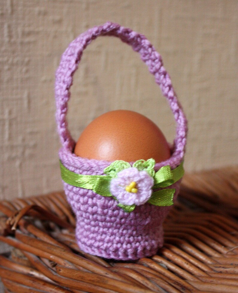 Mini Eggs Basket Crochet Eggs Basket Easter Egg Holders - Etsy