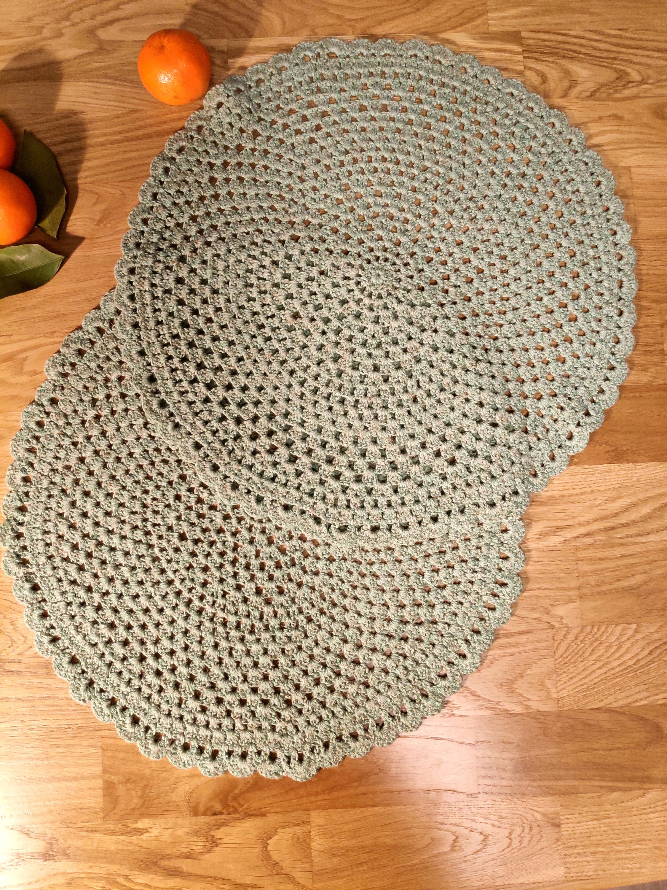 Crocheted napkins for table setting Green coasters under the | Etsy