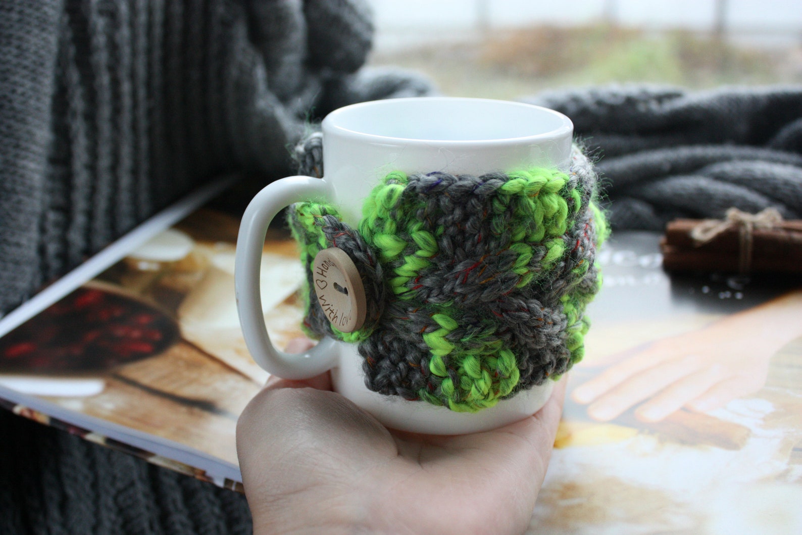 Multicolored Knit Mug Cozy Knitted Mug Cosy Knitted Mug - Etsy