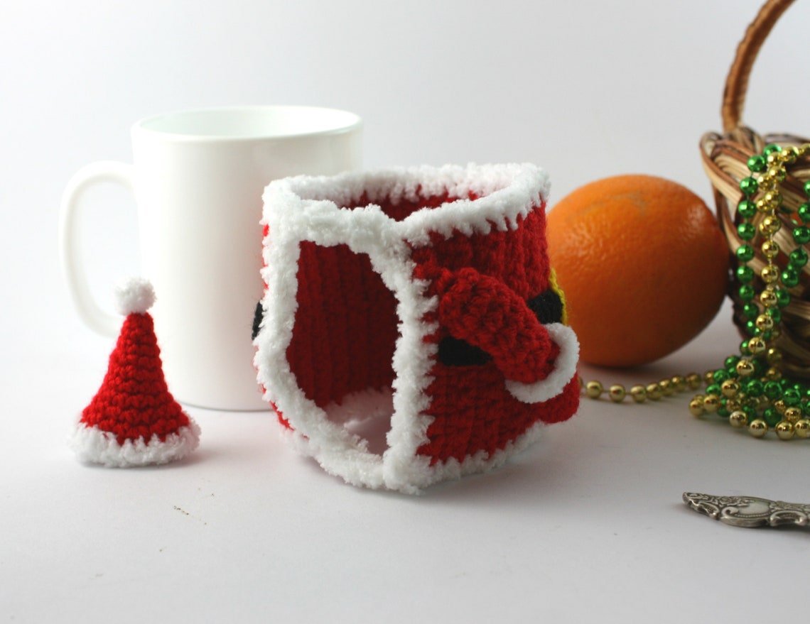 Santa mug cosy crochet cup cover Christmas mug New Year | Etsy