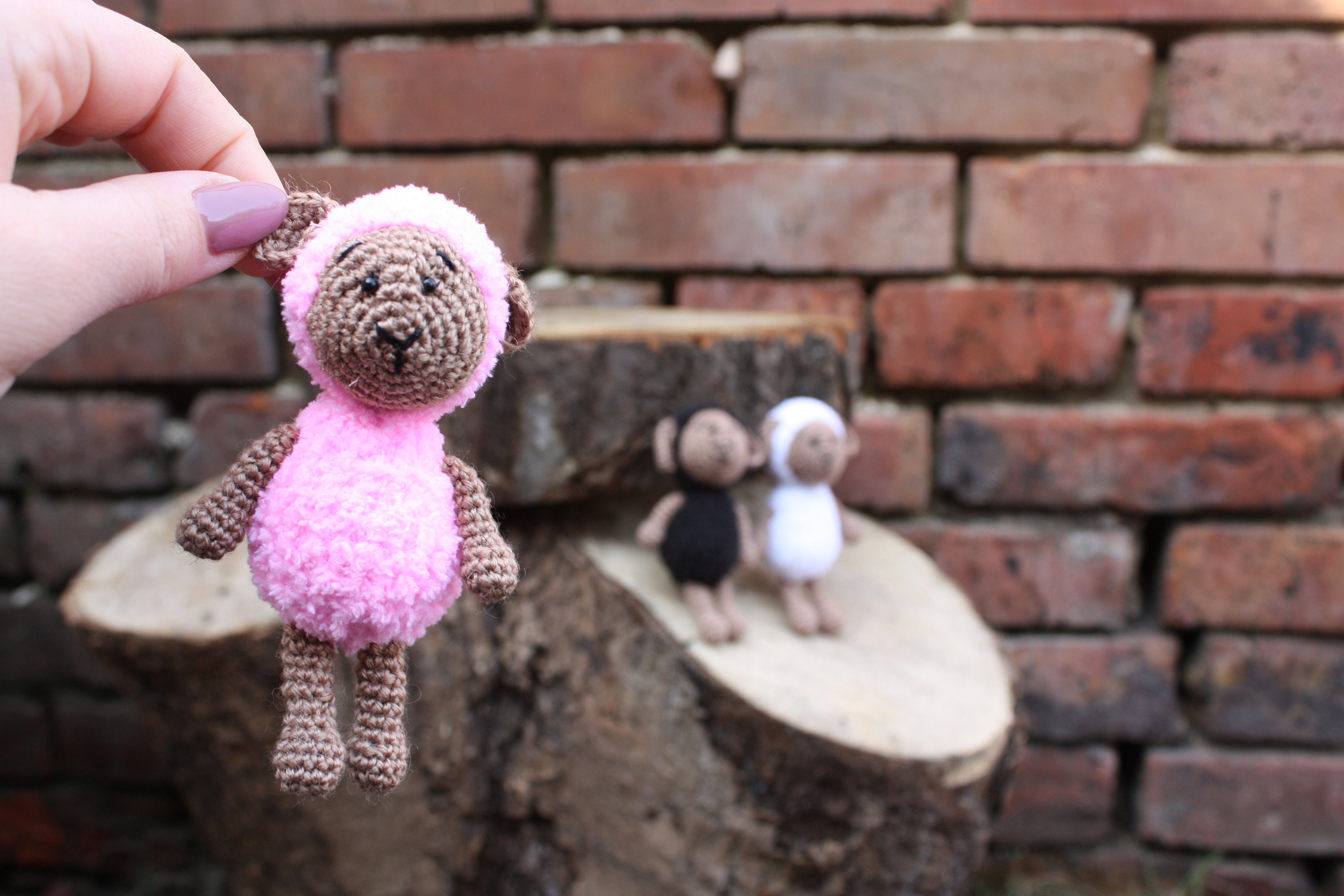 Small sheep miniature toy Small Lamb Toy black sheep pink | Etsy