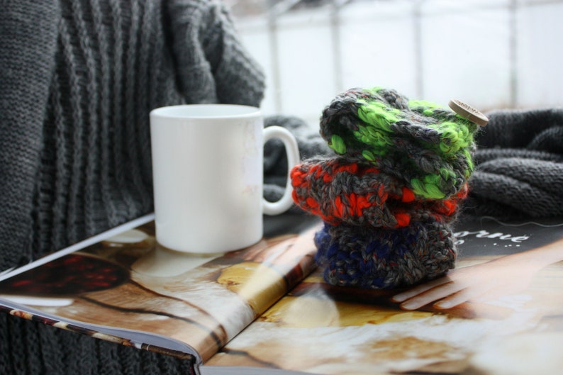Multicolored Knit Mug Cozy Knitted Mug Cosy Knitted Mug - Etsy