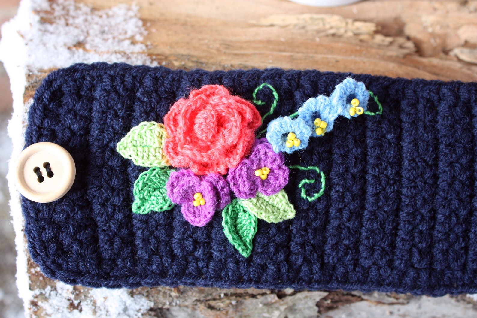 Mug Cosy With Flowers Crochet Mag Warmer Cup Cozy Mug in | Etsy