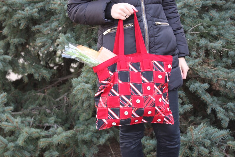 Recycled Red Bag Upcycled Handbag Patch Bag Bag Bright - Etsy