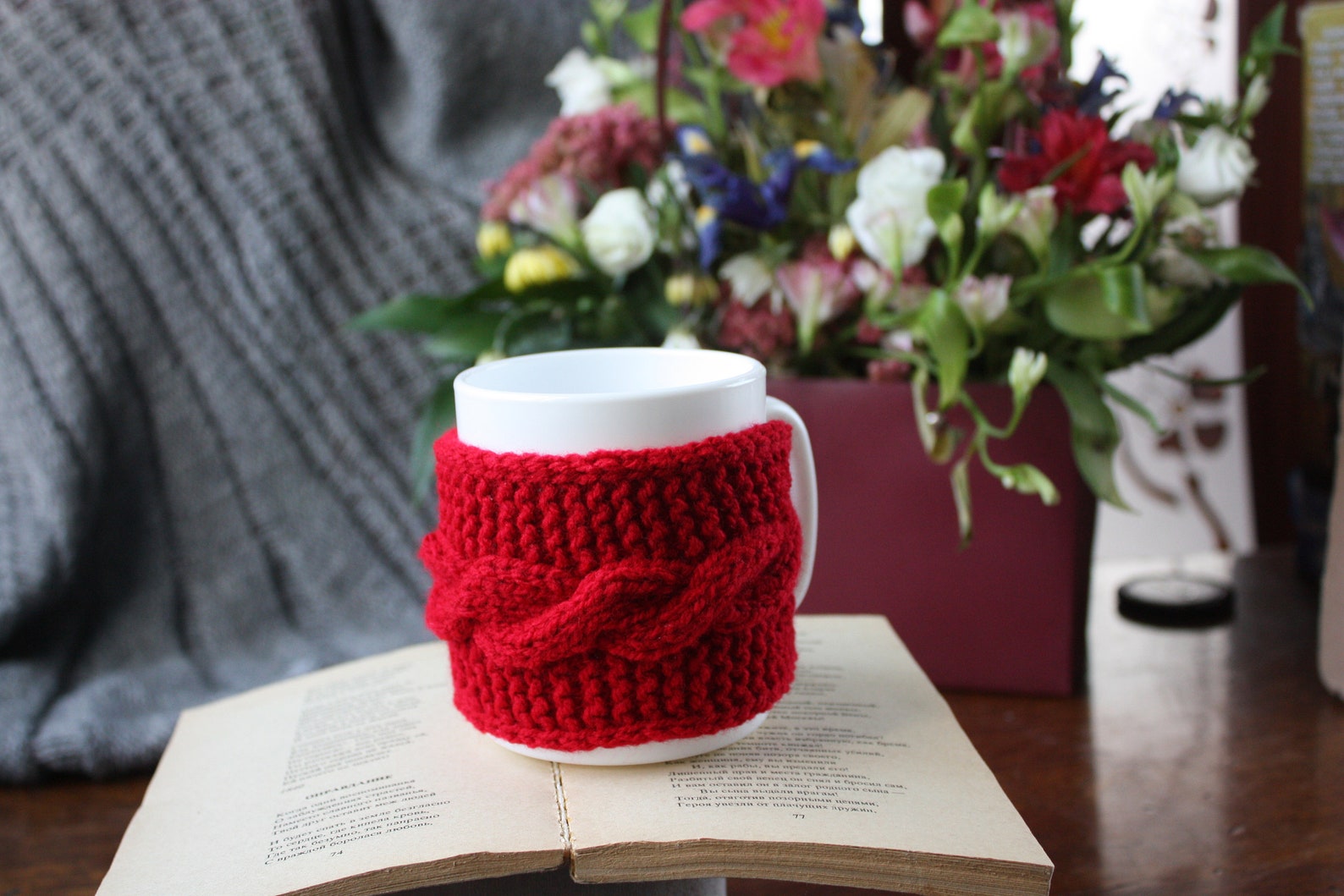 Knit Mug Cosy Mug Cover Cup Cozy Valentine's Day Gift - Etsy