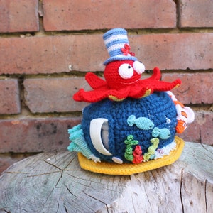Nautical Tea Cover for Small Teapot, Crochet Tea Cozy, Red Octopus ...
