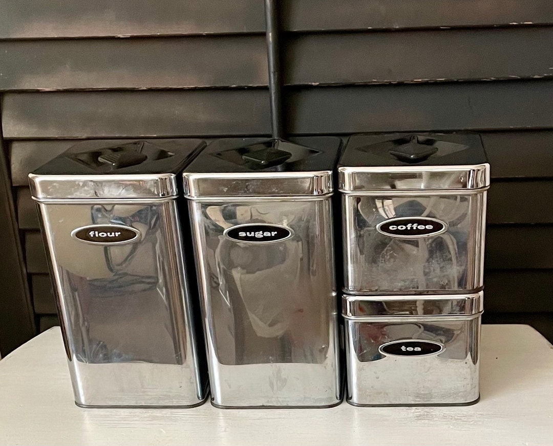 Masterware Chrome Canister Set-1960s Chrome Canisters-midcentury ...
