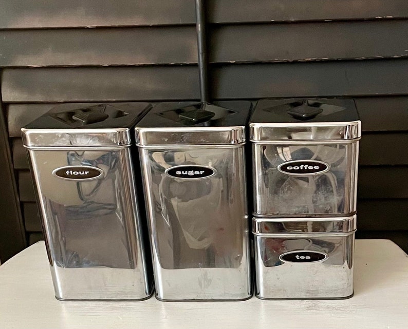 Masterware Chrome Canister Set-1960s Chrome Canisters-midcentury ...