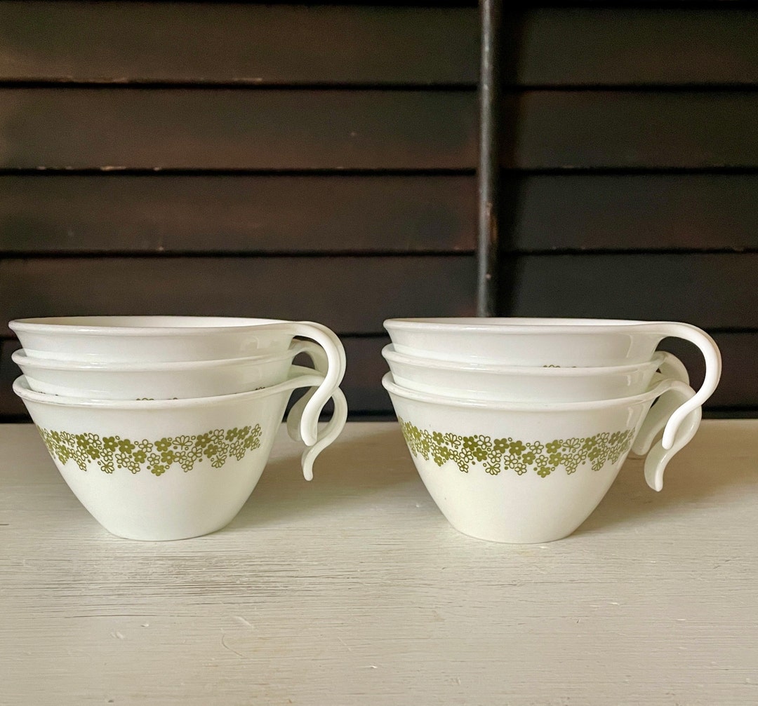 Corelle Spring Blossom Hook Handle Coffee/tea Cups-vintage Corelle ...