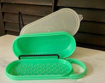 Vintage Tupperware Three Piece Jadeite Green Cheese Grater and Keeper ...