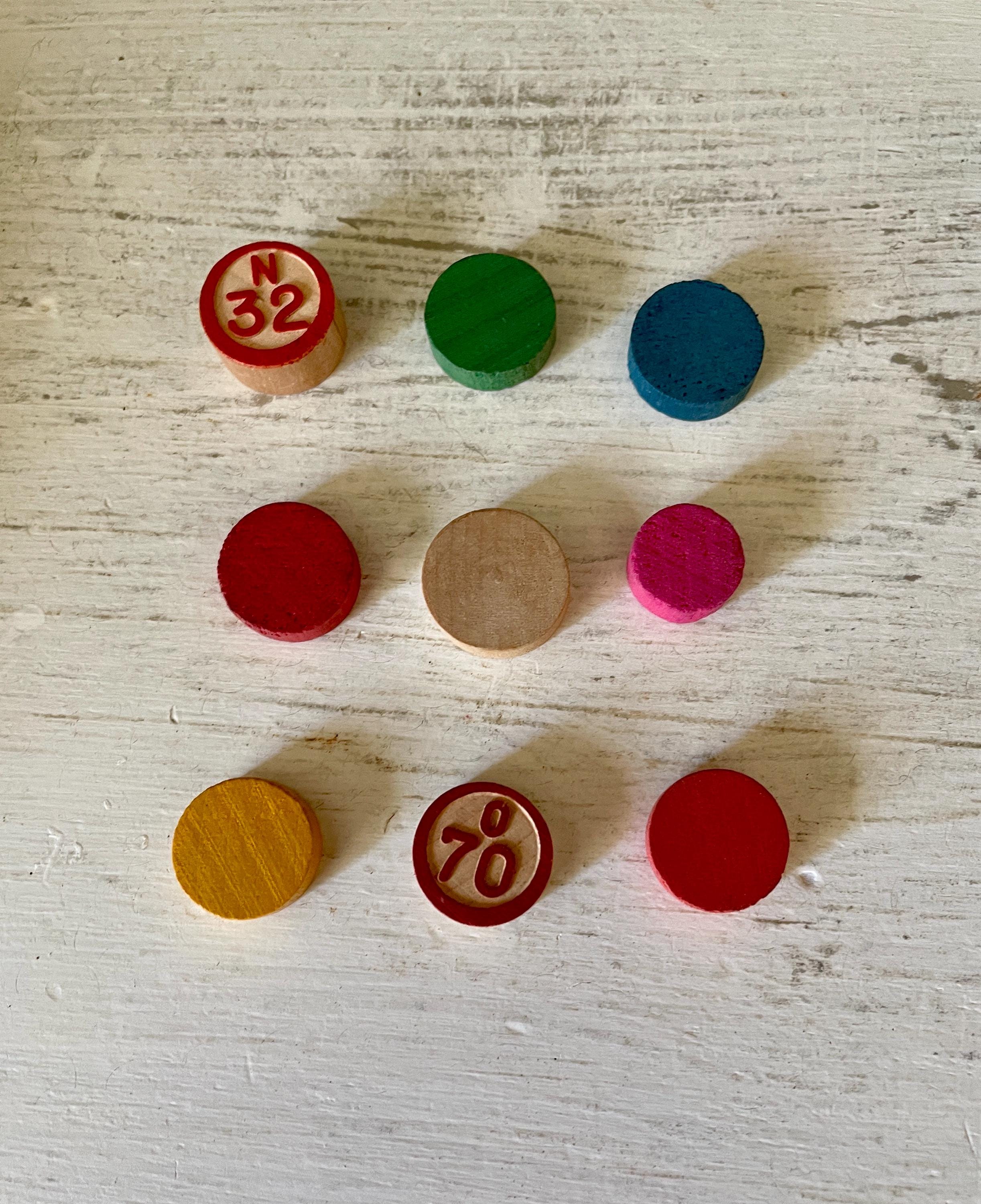 Vintage Wooden Bingo Markers-set of 25-authentic, Not Reproductions ...