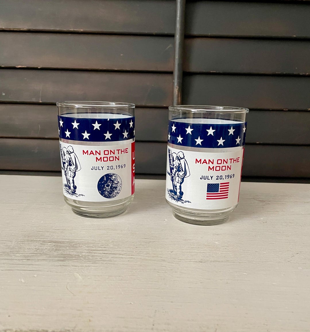 Libbey NASA Apollo 11 Glasses-vintage Space Memorabilia-set of 2 Apollo ...