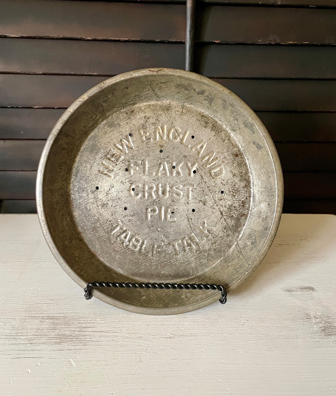 New England Flaky Crust Pie-table Talk Tin-vintage Metal Pie Plate - Etsy
