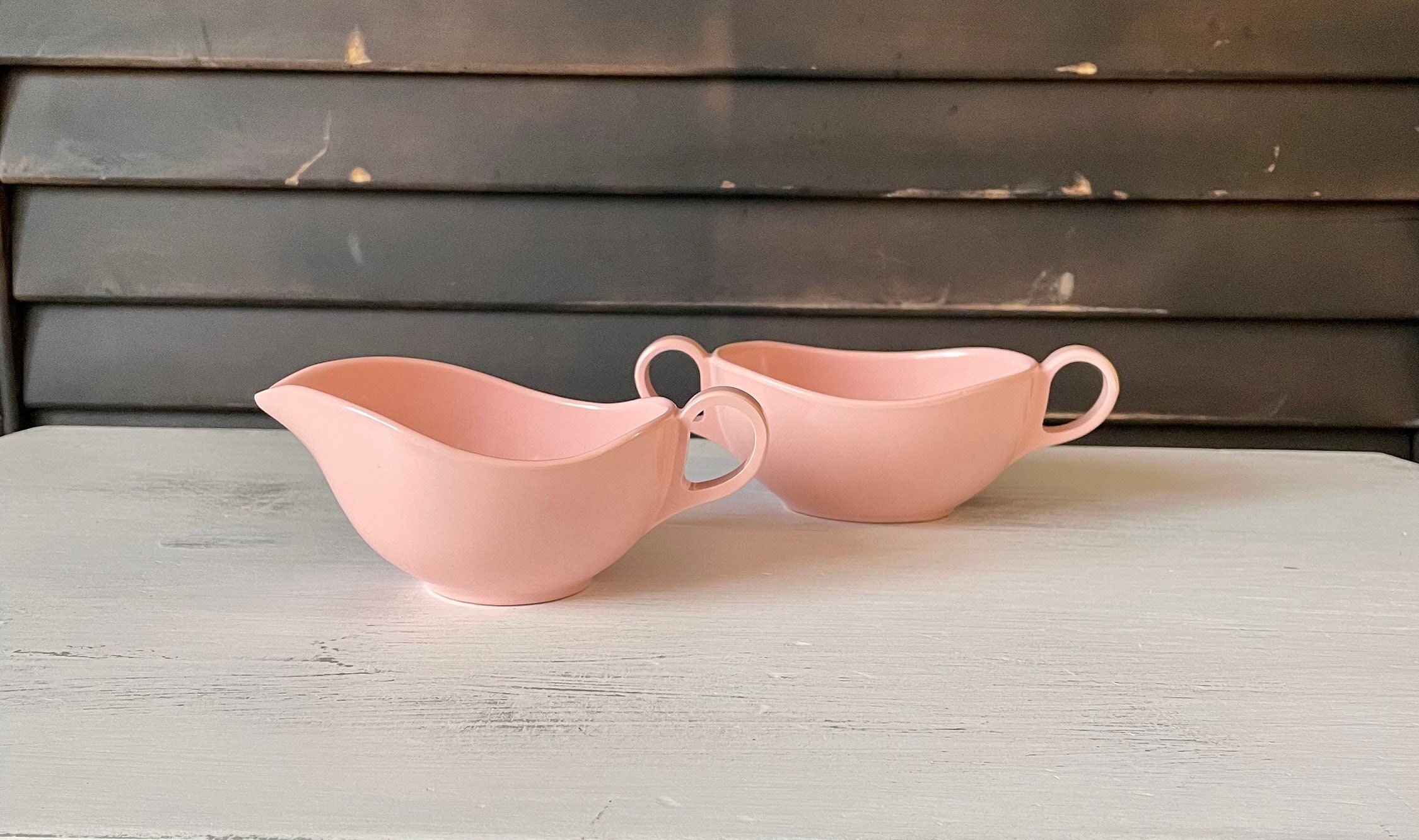Pink Melamine Sugar and Creamer Set-vintage Melamine Set - Etsy
