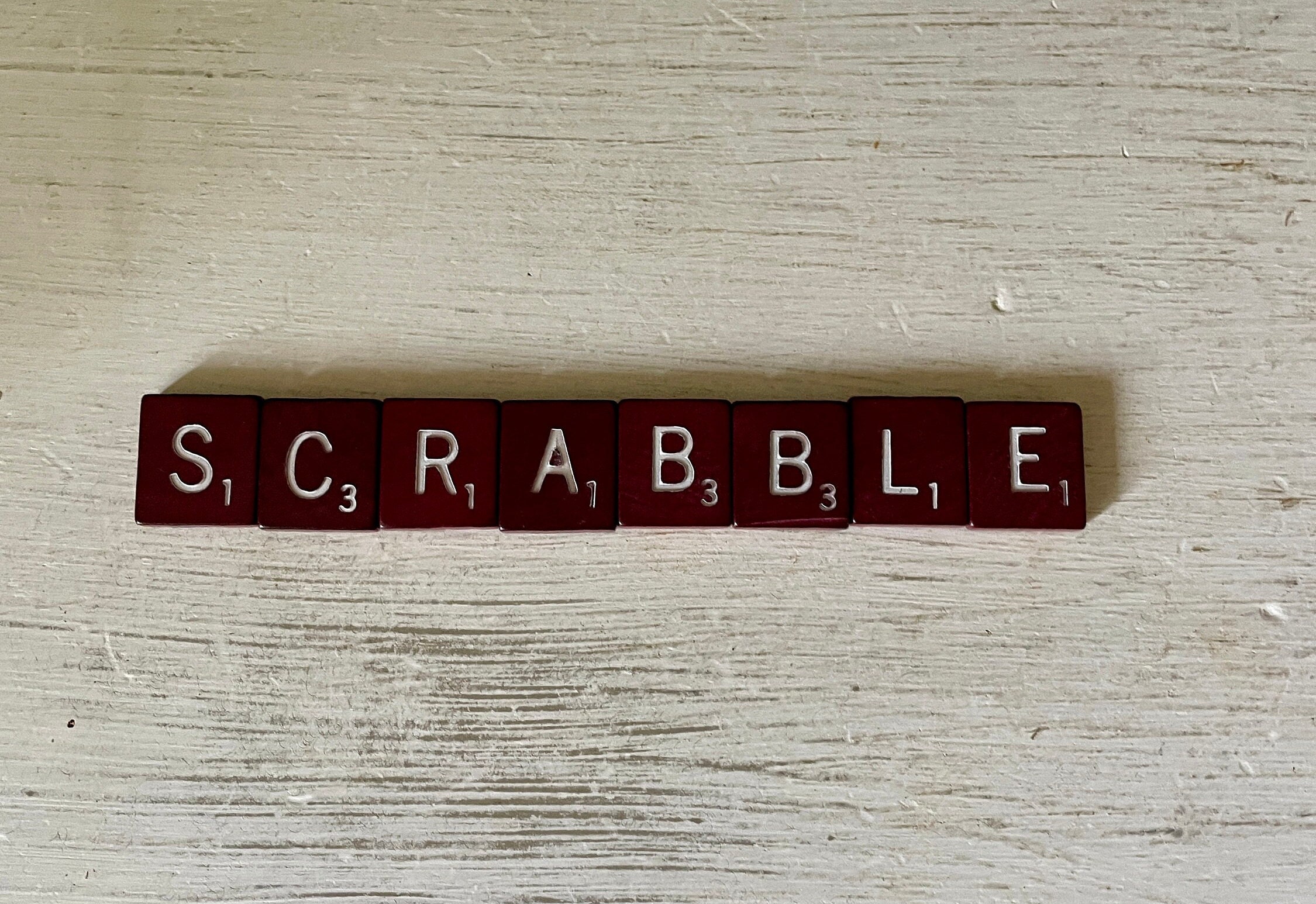 Burgundy Scrabble Tiles From Authentic 1977 Deluxe Scrabble Games ...