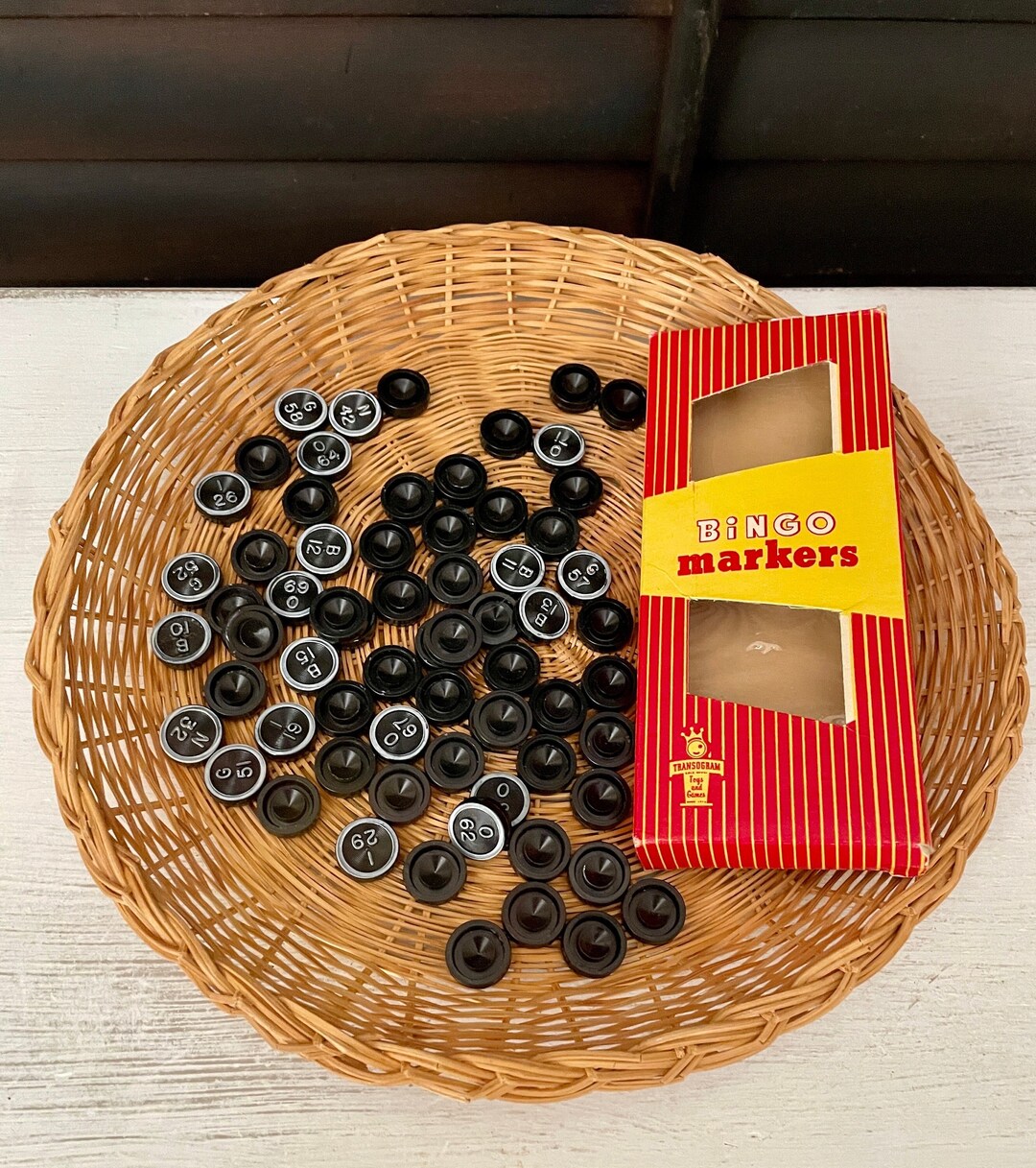Transogram Plastic Bingo Markers in Original Box-set of 67-authentic ...