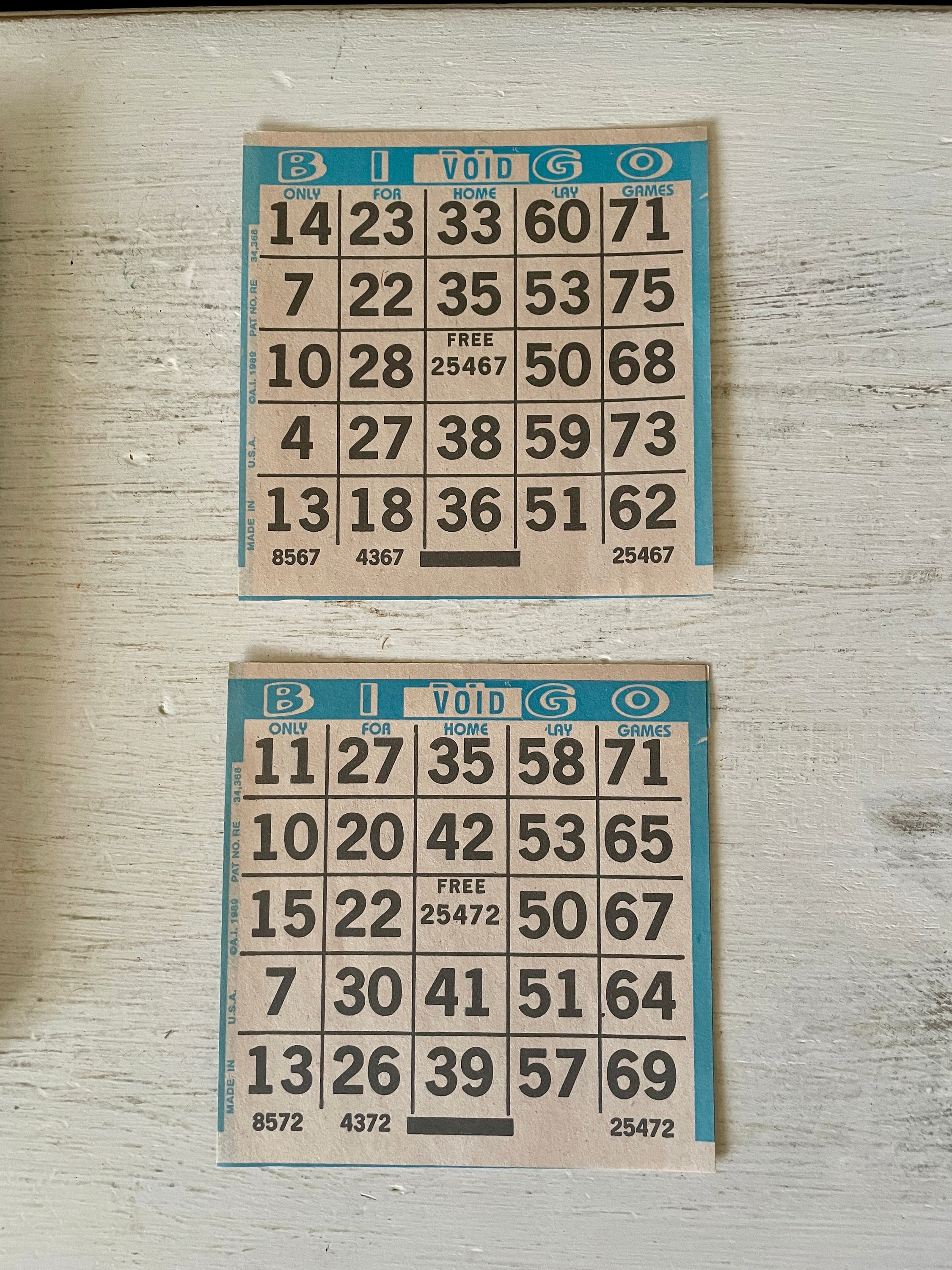 Tear off Paper Bingo Sheets-new Old Stock-set of 10 Sheets-1989 Paper ...