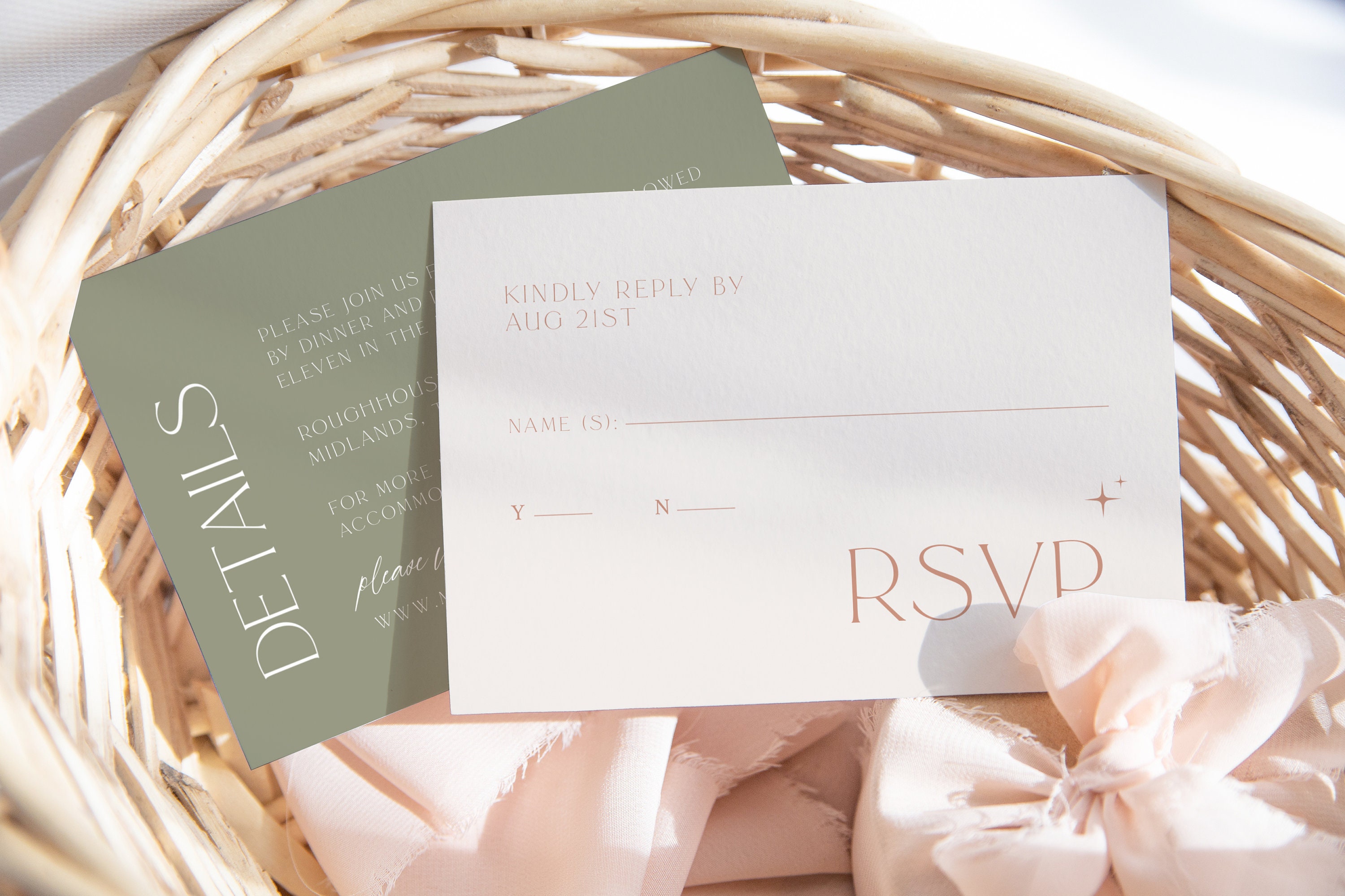 Double 5x3.5 Card MockupRSVP Card MockupDetail Card | Etsy