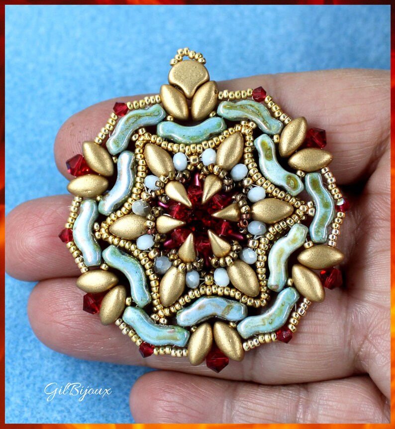 Diy Beading Tutorials and Patterns, PDF Zeno Pendant, Bridge Beads ...