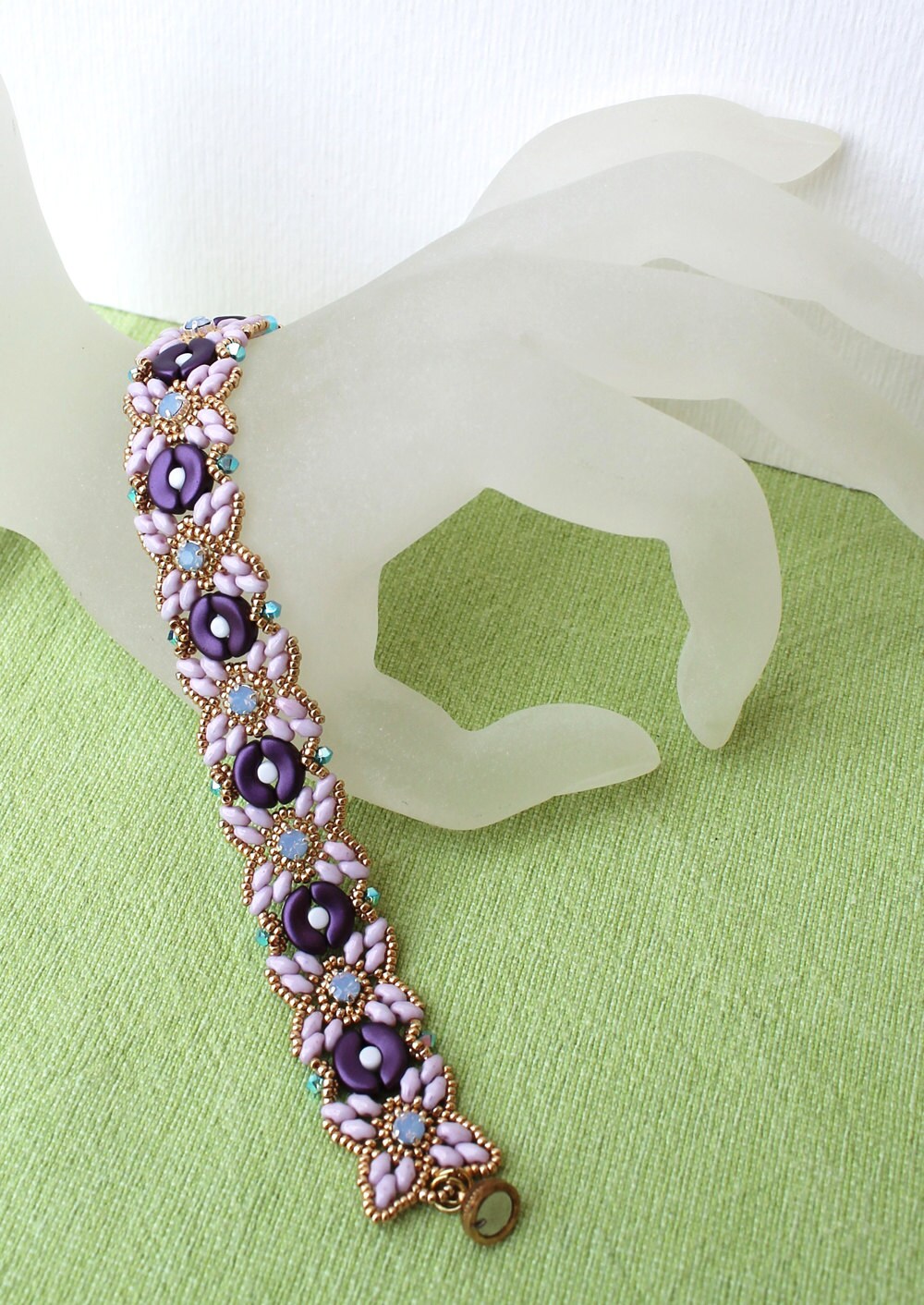 Tutorial Beads Bracelet With Swarovski Tae Pink Pattern - Etsy