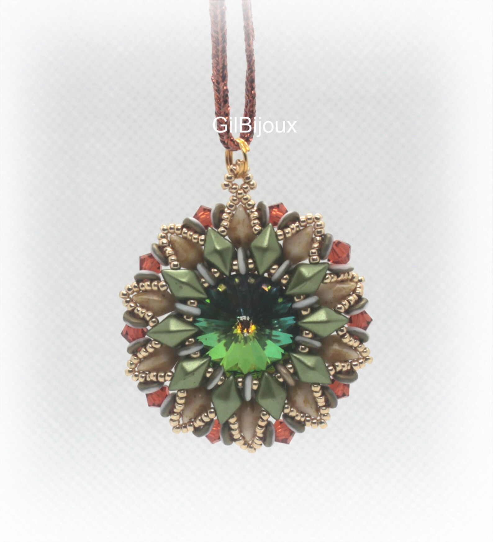 Tutorial and Pattern Pendant With Swarovski Crystals - Etsy Israel