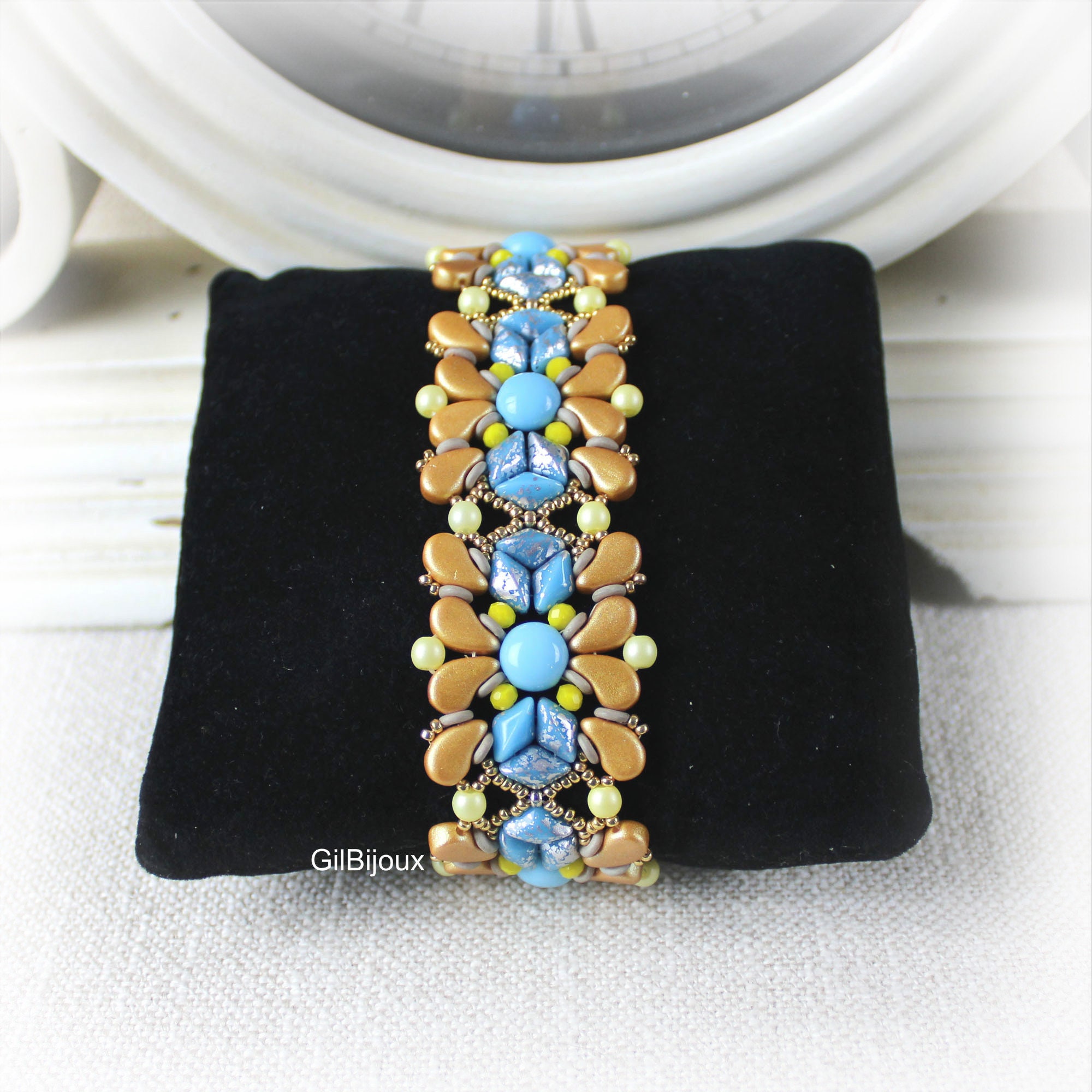 DIY Beading Tutorial Bracelet With Paisley Beads and Gemduo - Etsy