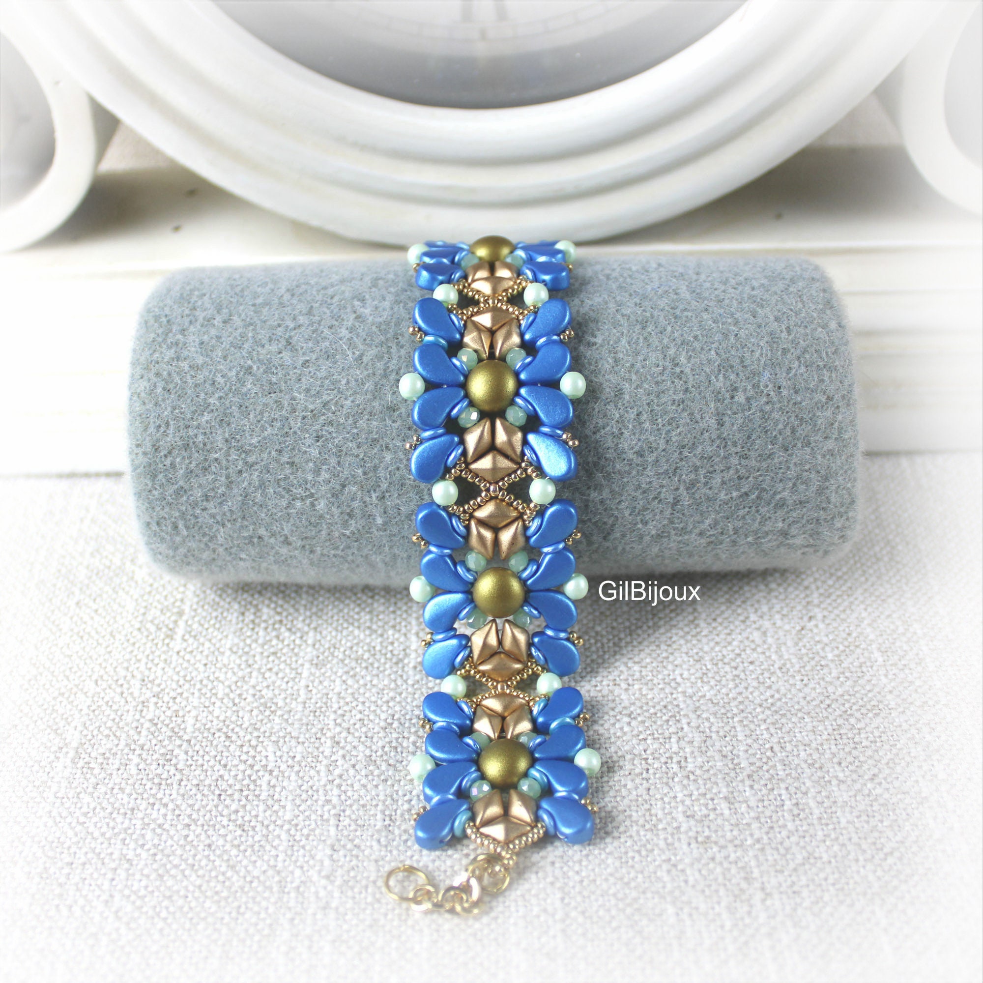 DIY Beading Tutorial Bracelet With Paisley Beads and Gemduo | Etsy