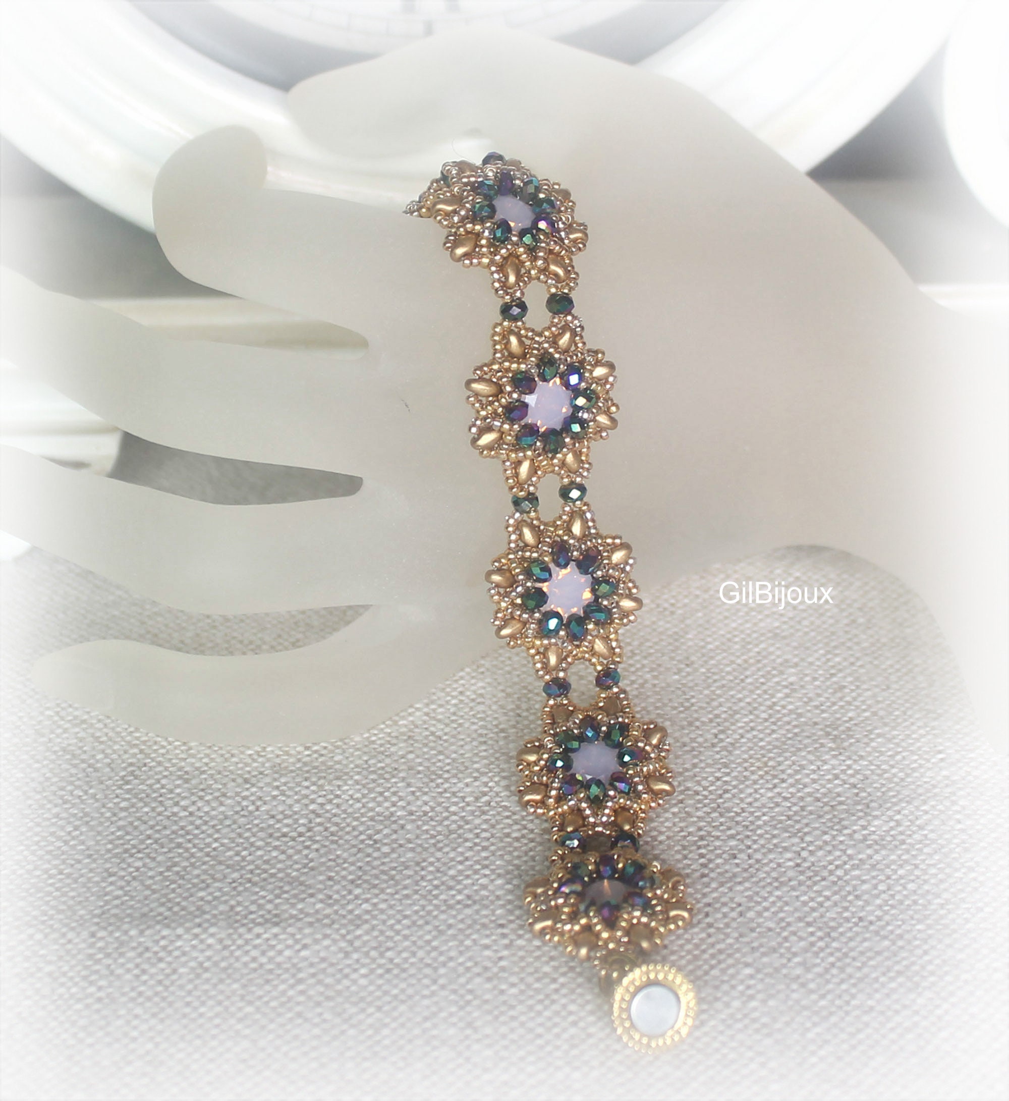 DIY Beading Tutorial Bracelet With Chaton 8mm Alison Bracelet | Etsy