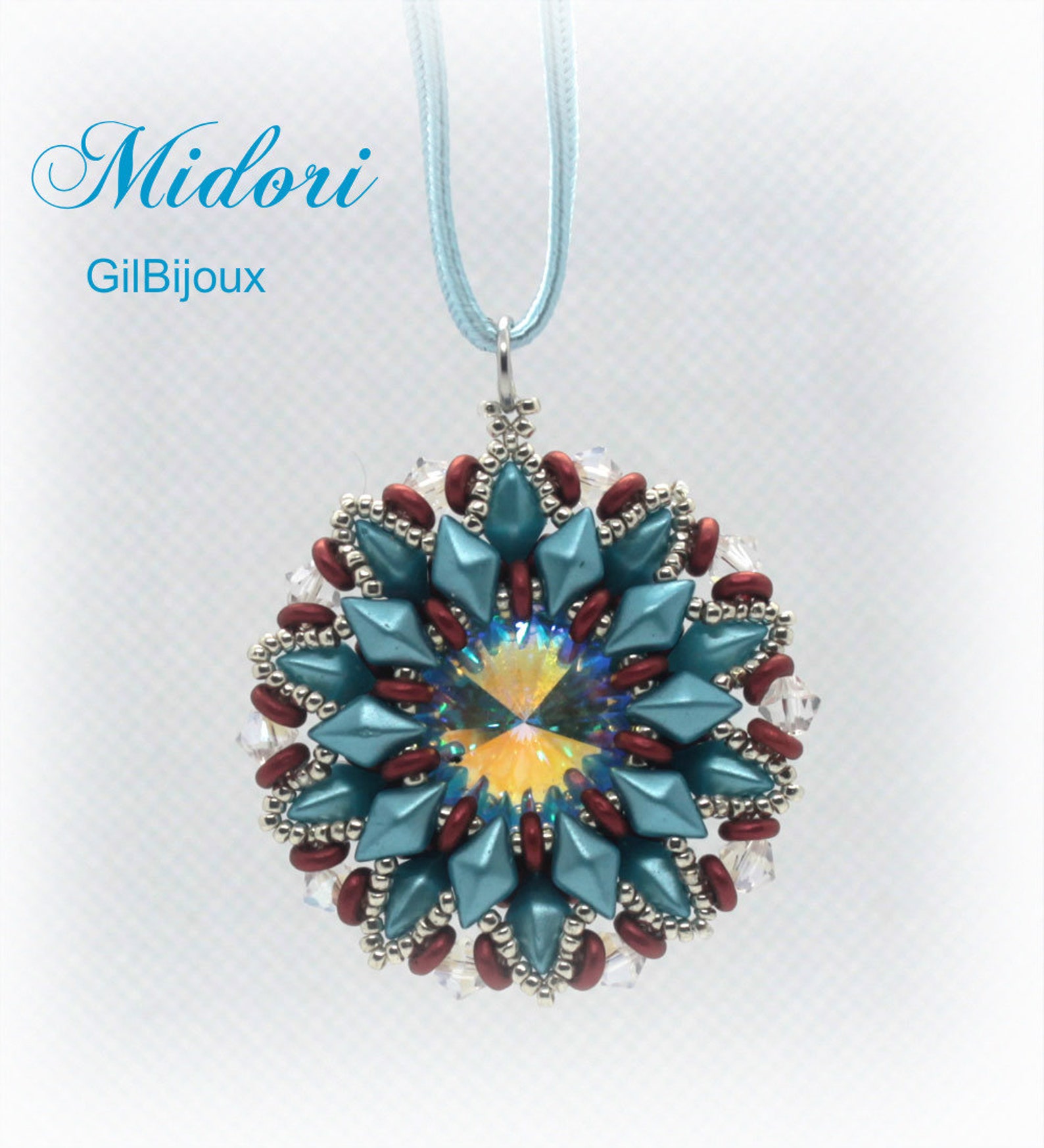 Tutorial and Pattern Pendant With Swarovski Crystals - Etsy Israel