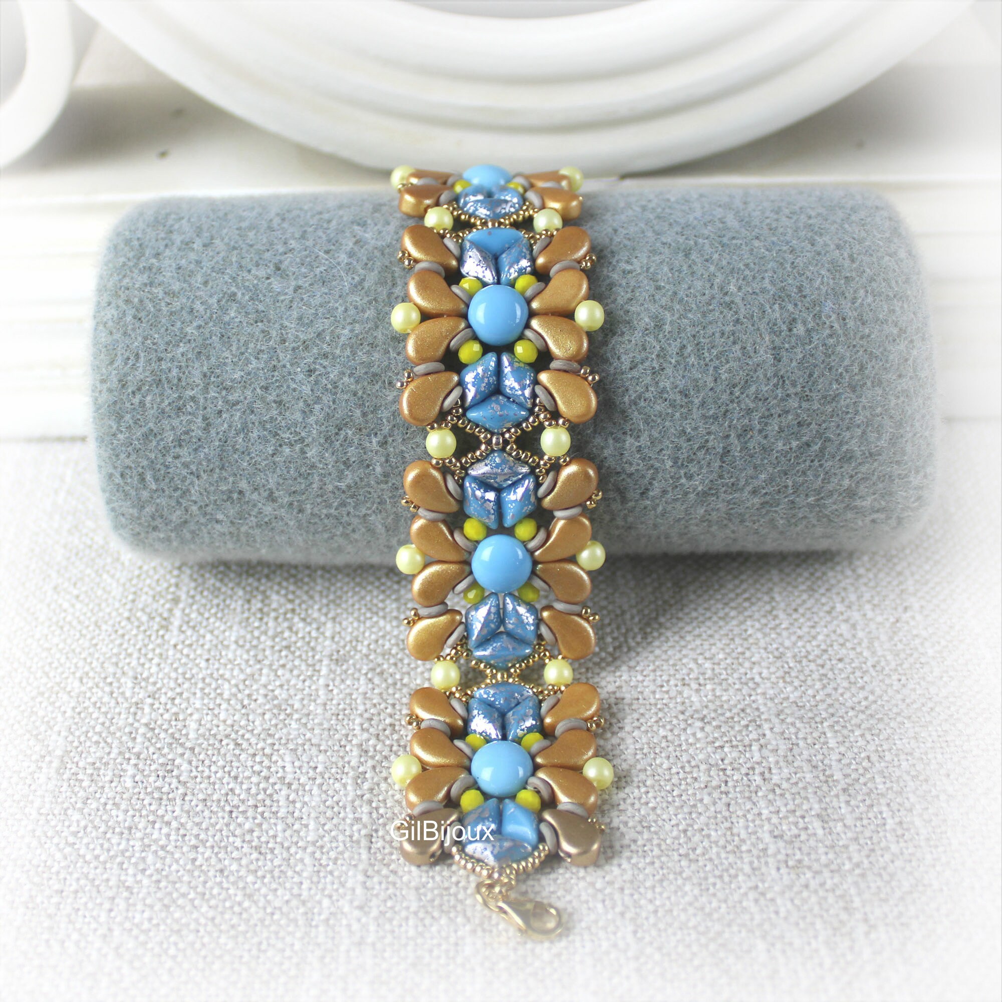 DIY Beading Tutorial Bracelet With Paisley Beads and Gemduo | Etsy