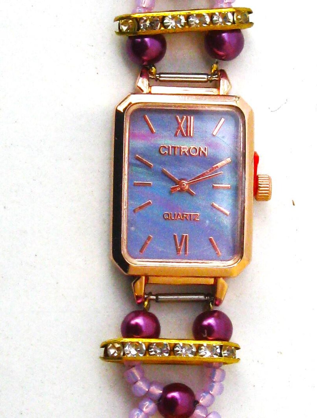 WA204 - Ladies Watch With Purple and Gold Fashion Bracelet - Etsy